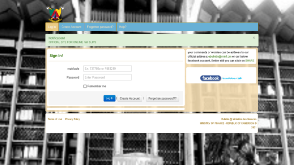 Ebulletin.minfi.cm Bulletin de solde en ligne Cameroun : Portail pour accès