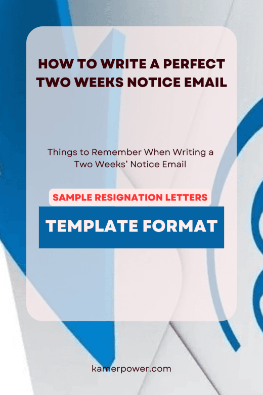 Two Weeks Notice Email | Resignation Message