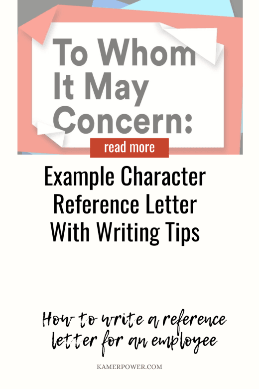 Example Character Reference Letter With Writing Tips