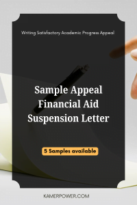Appeal Financial Aid Suspension Letter Sample: Writing SAP Appeal