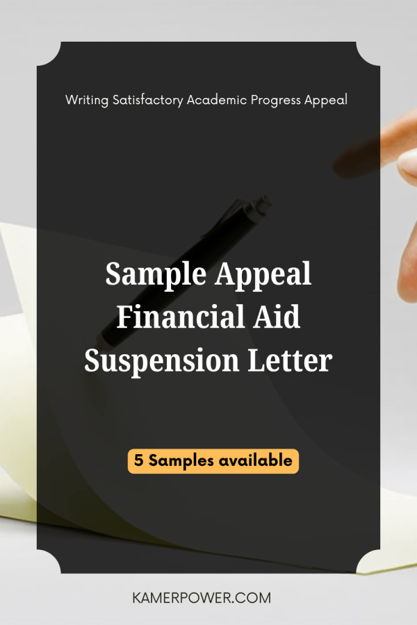 Appeal Financial Aid Suspension Letter Sample: Writing SAP Appeal