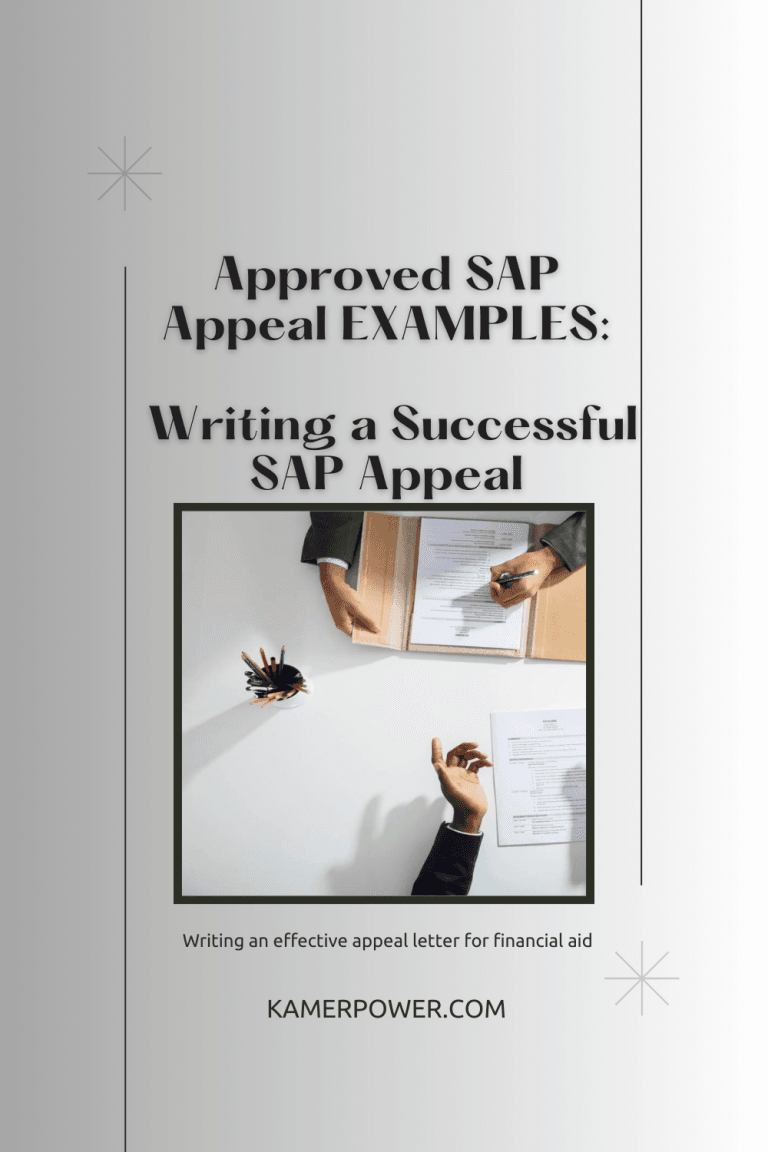 Approved SAP Appeal EXAMPLES: Writing a Successful SAP Appeal